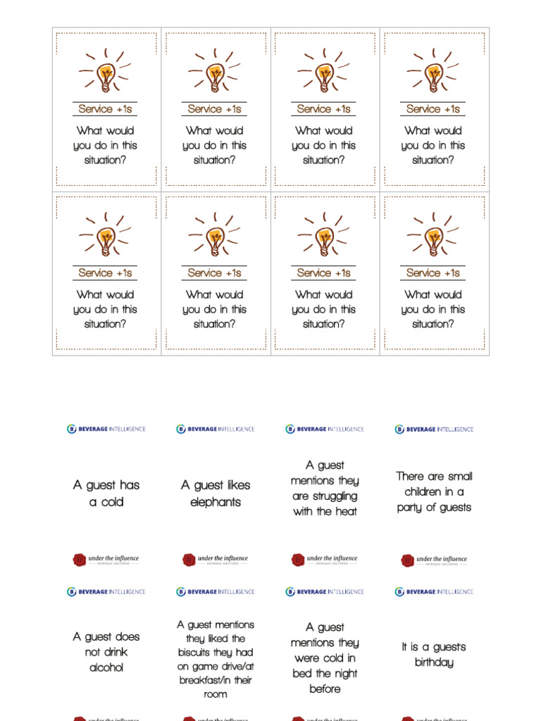 Service+1 Training Cards | PDF