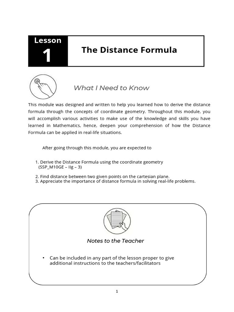 EMath G10 Q2M7C the-Distance-Formula (3).PDF | PDF | Mathematical ...