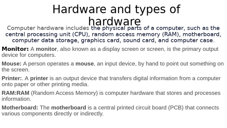 Hardware and Types of Hardware | PDF