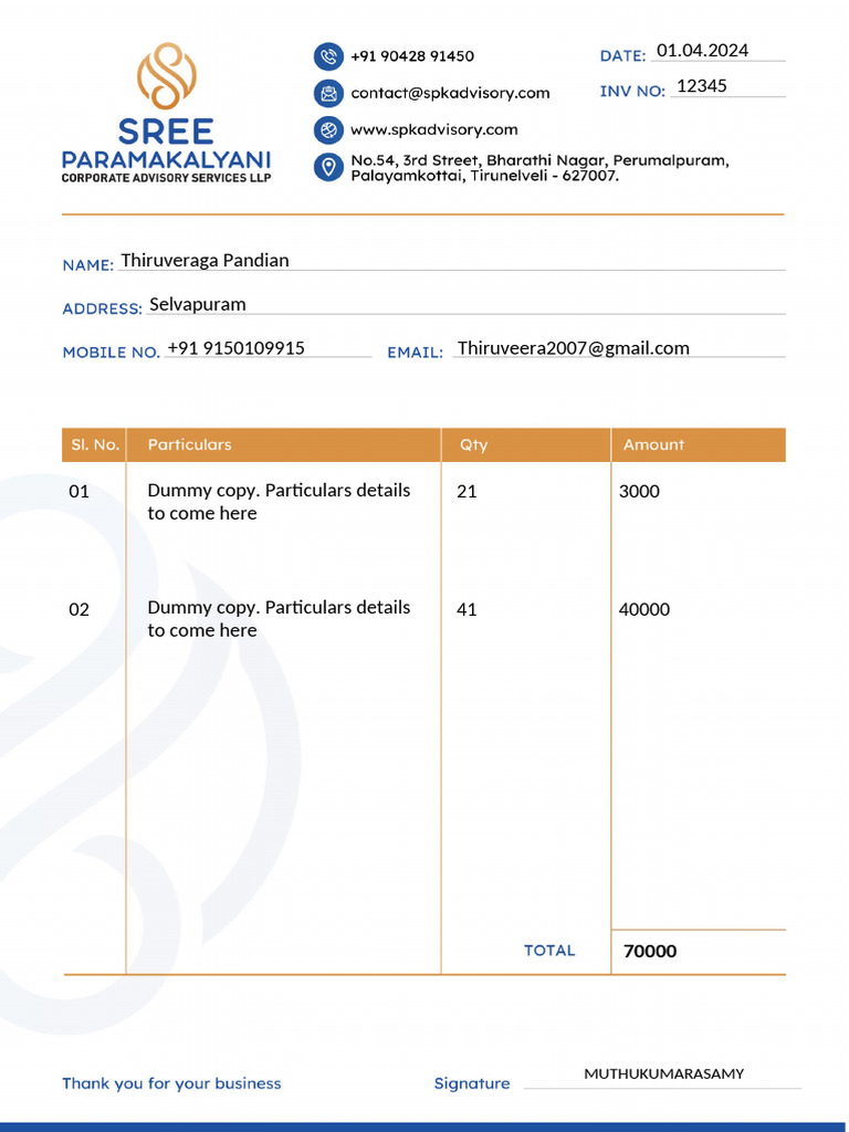 Sree Invoice Template | PDF