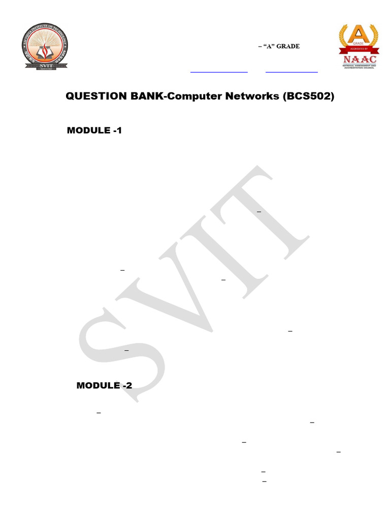CN question bank | PDF | Transmission Control Protocol | Computer Network CN question bank | PDF | Transmission Control Protocol | Computer Network