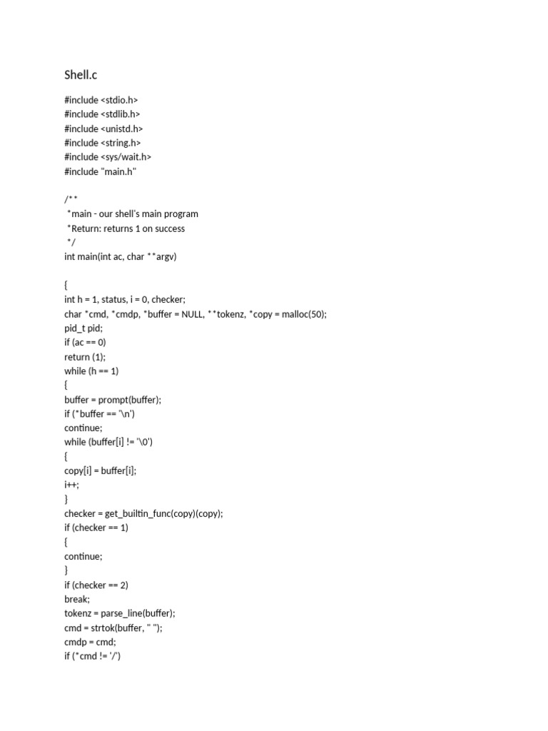 top shell project | PDF | Pointer (Computer Programming) | Software ...