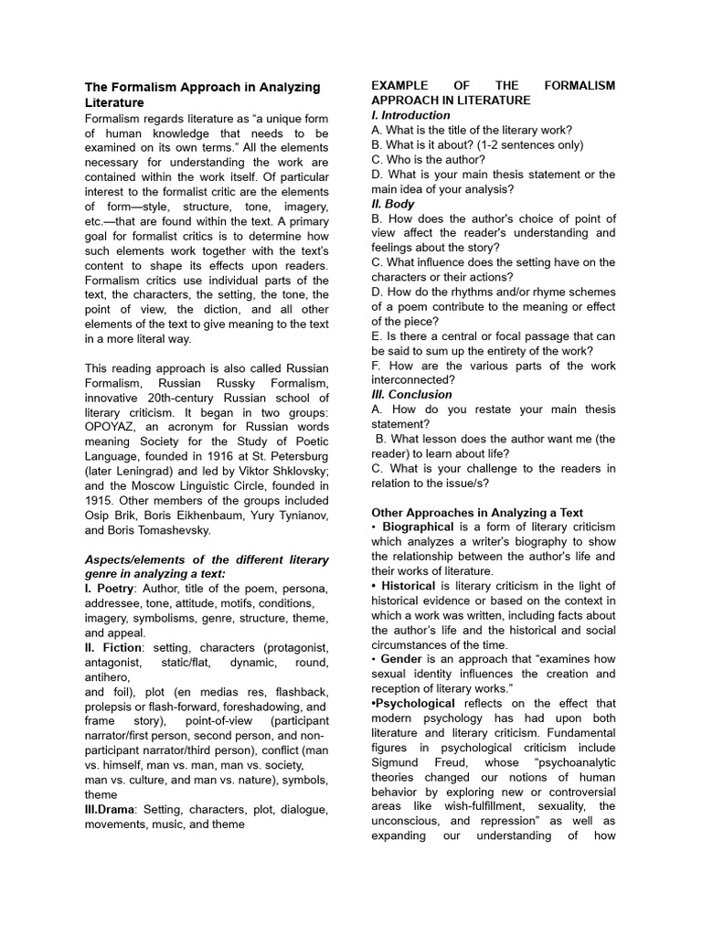 FORMALISM-APPROACH | PDF