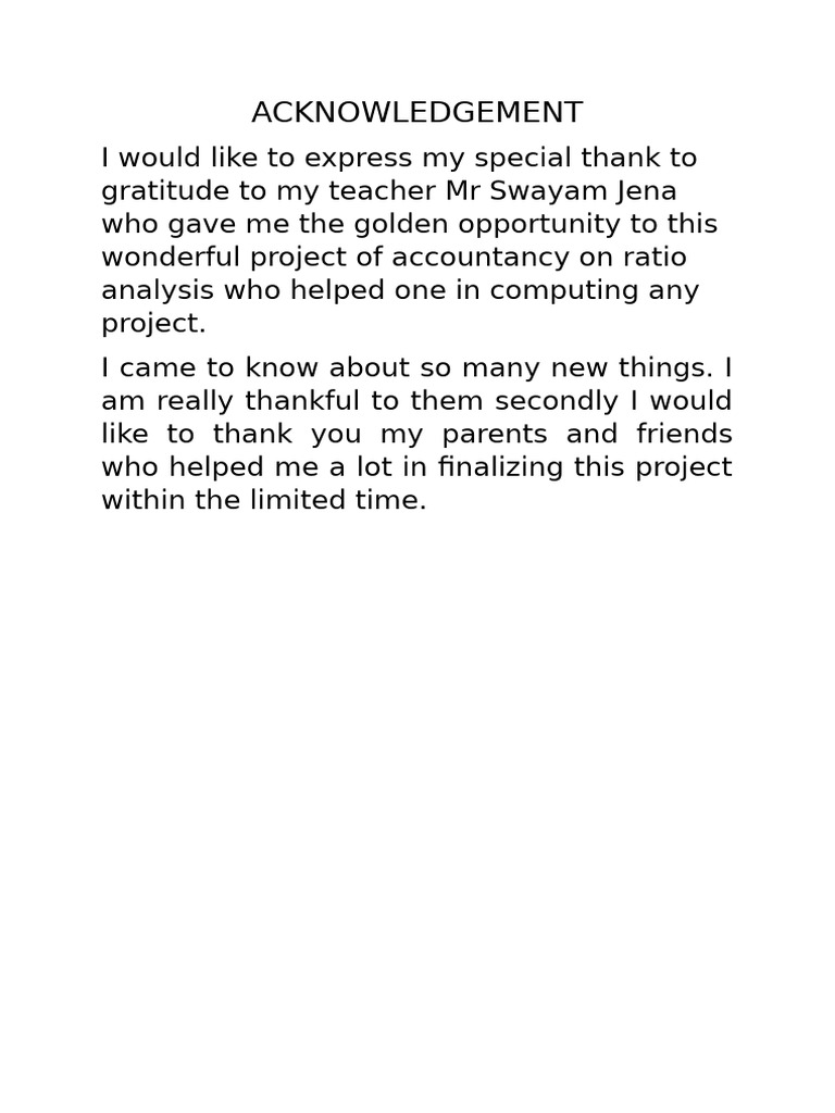Gratitude in Accountancy Project | PDF