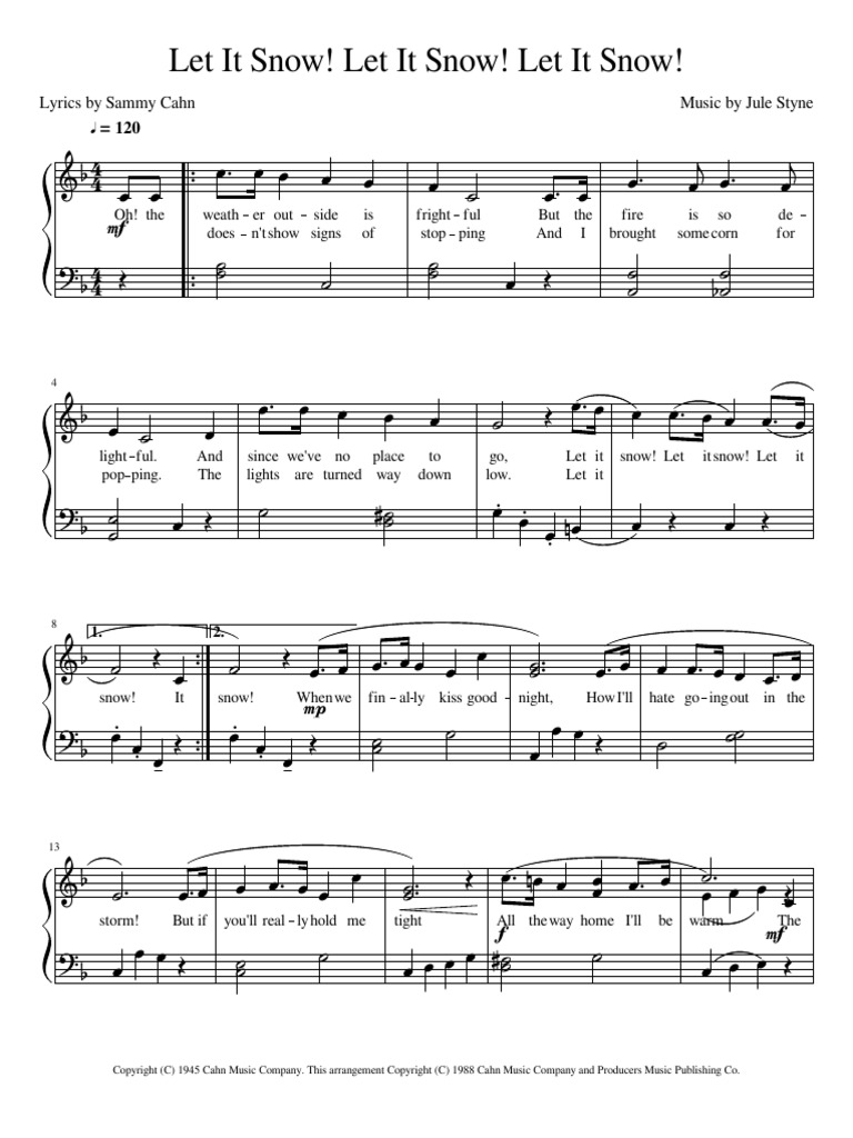 Let It Snow Let It Snow Let It Snow | PDF | American Musicians ...