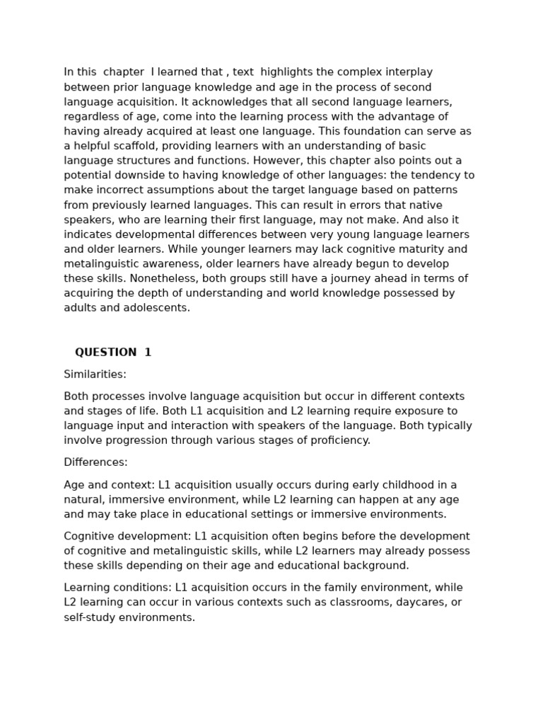 Dil Edinimi Odev 4 Copy | PDF | Second Language | Second Language Acquisition