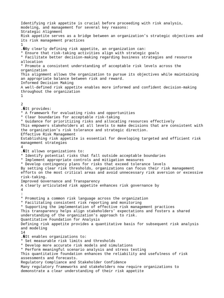 Risk Appetite Before Risk Analysis | PDF | Risk Management | Risk
