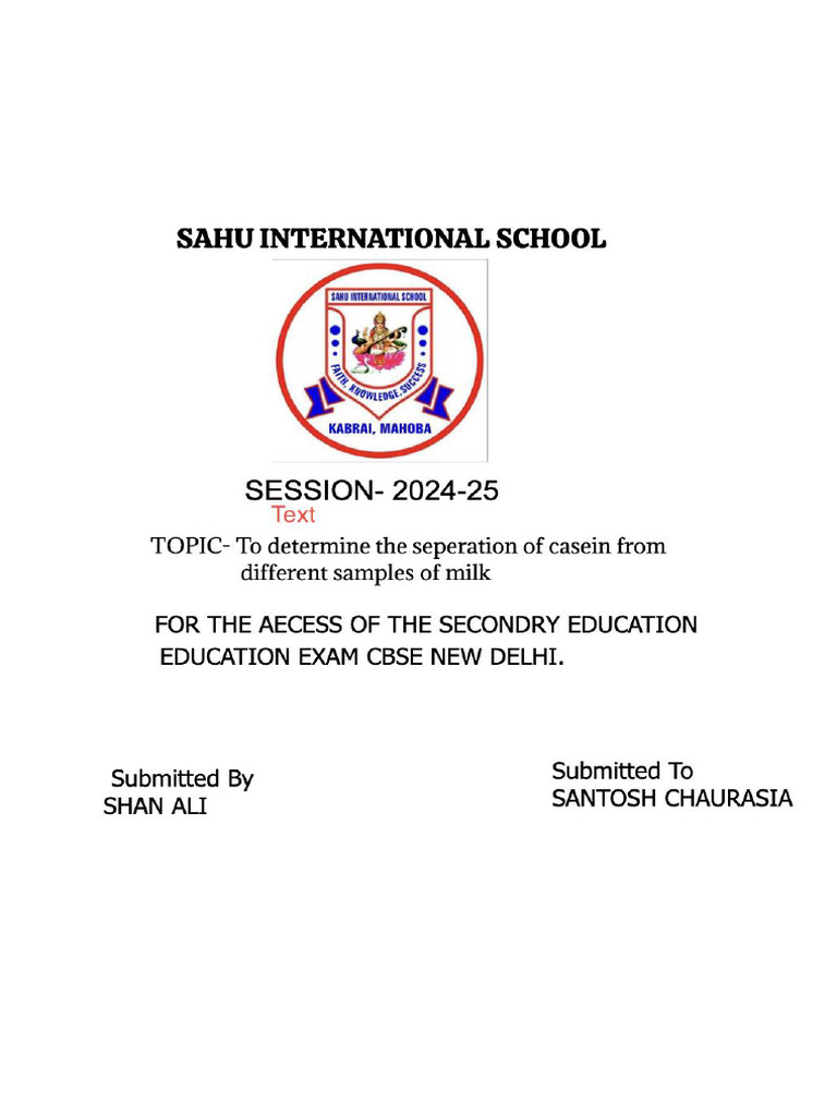Chemistry Project File | PDF