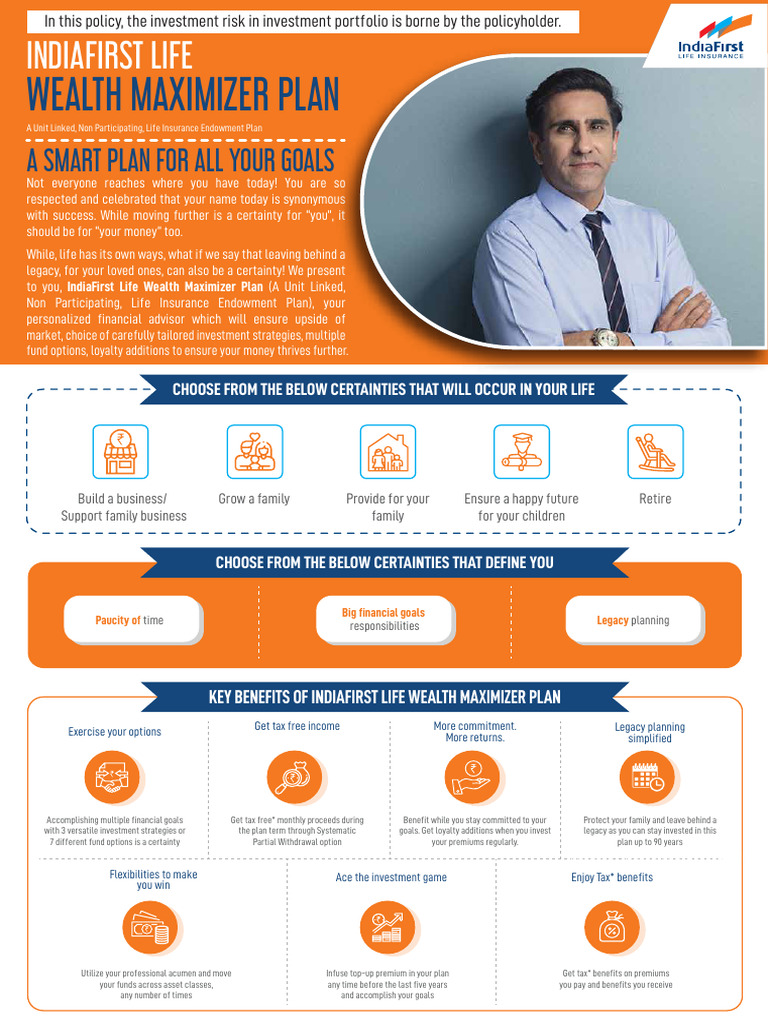 IndiaFirst Life Wealth Maximizer Plan | PDF | Insurance | Life Insurance