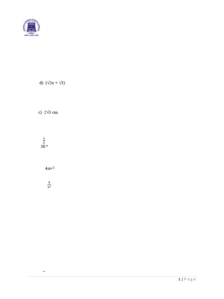 Maths Standard (041) - CE - MS - Set 2 | PDF | Odds | Speed