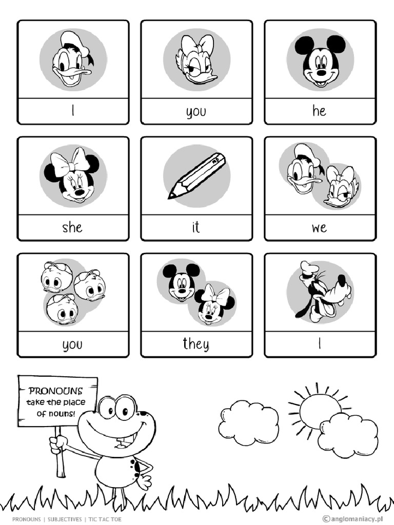 Grammar Games Pronouns Tictactoe | PDF