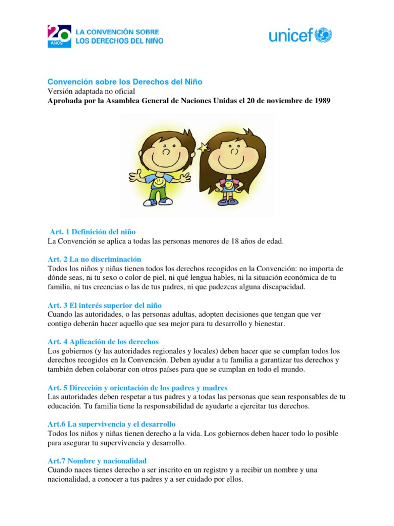 Convención sobre los Derechos del Niño | PDF | Familia | Adopción