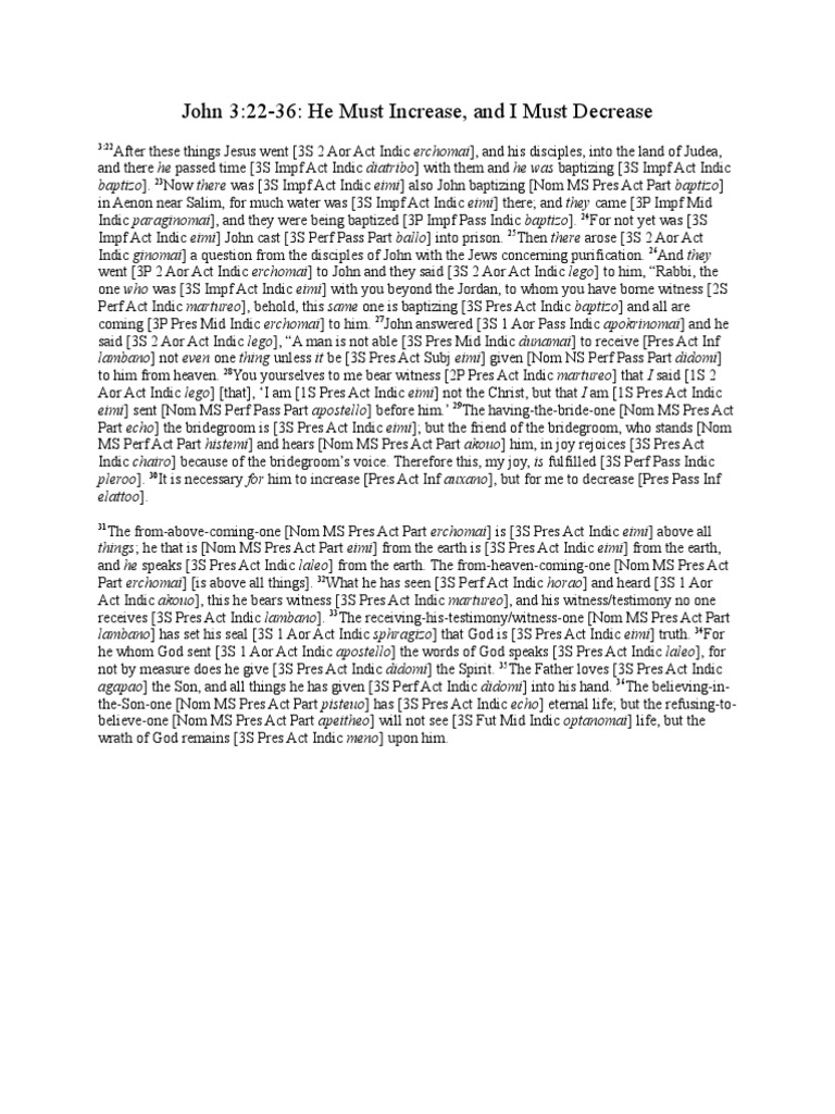 John 3:22-36 - Bible Commentary For Preaching | PDF | Baptism | Gospel Of John