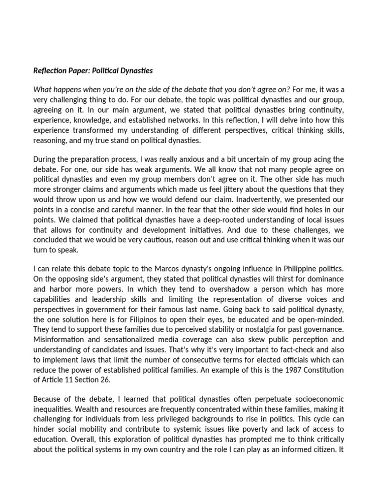 Reflection Paper | PDF | Governance | Civic Engagement