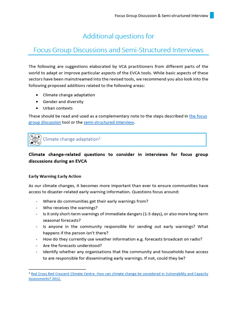 Additional Questions For FGD and Interview | PDF | Extreme Weather ...