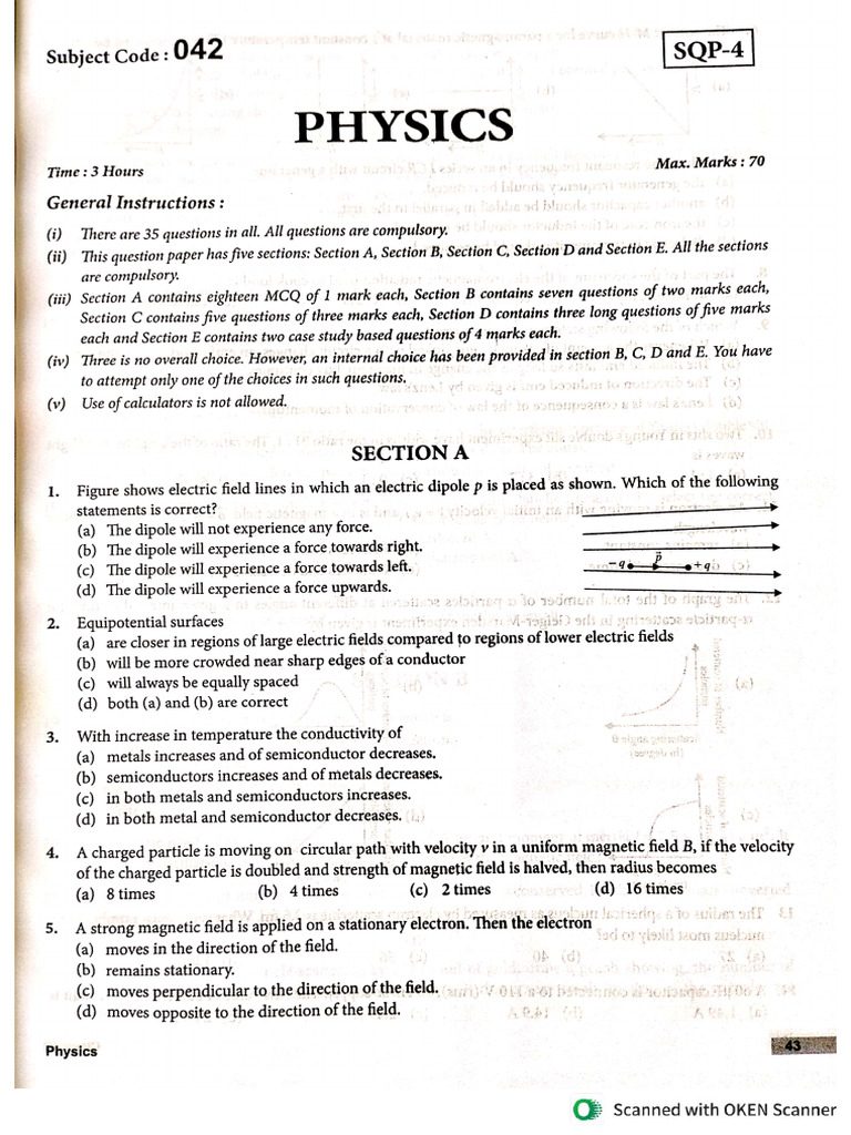 CBSE-XI-Physics Sample Paper 4+Solution | PDF