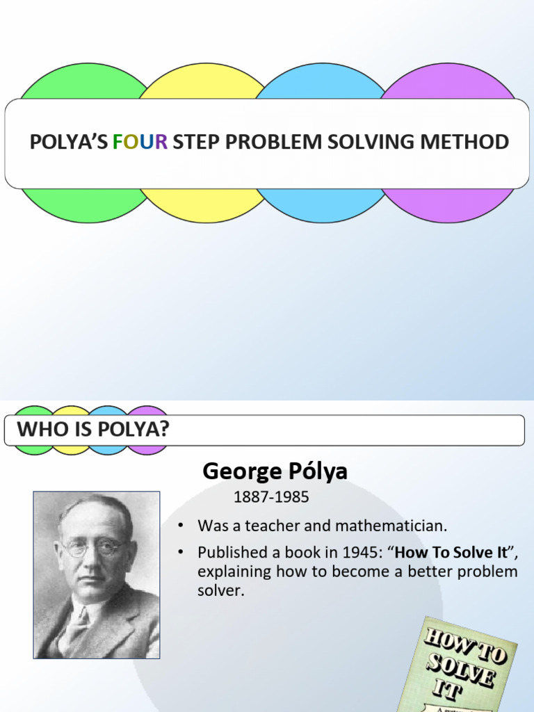 Polya's Method of Problem Solving | PDF | Decimal | Mathematics