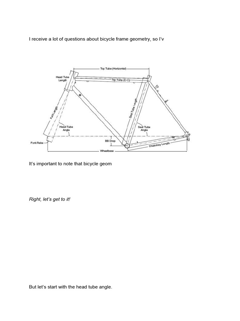 I Receive A Lot of Questions About Bicycle Frame Geometry | PDF | Human ...