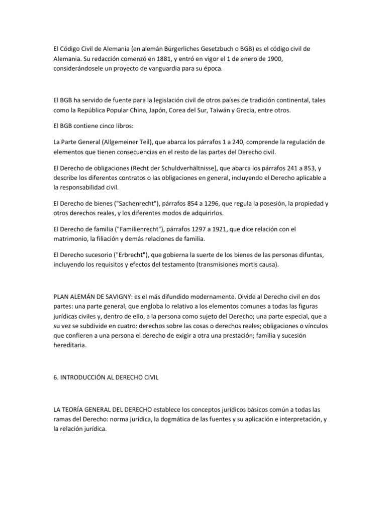 El Código Civil de Alemania | PDF