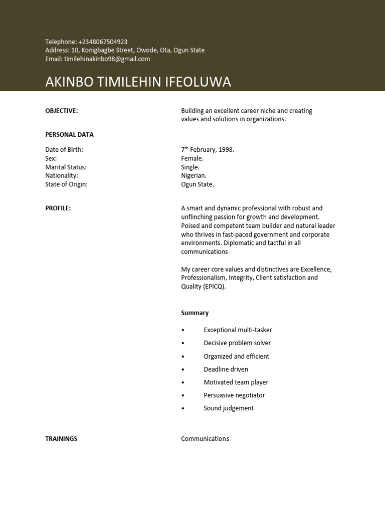 CV Timilehin | PDF