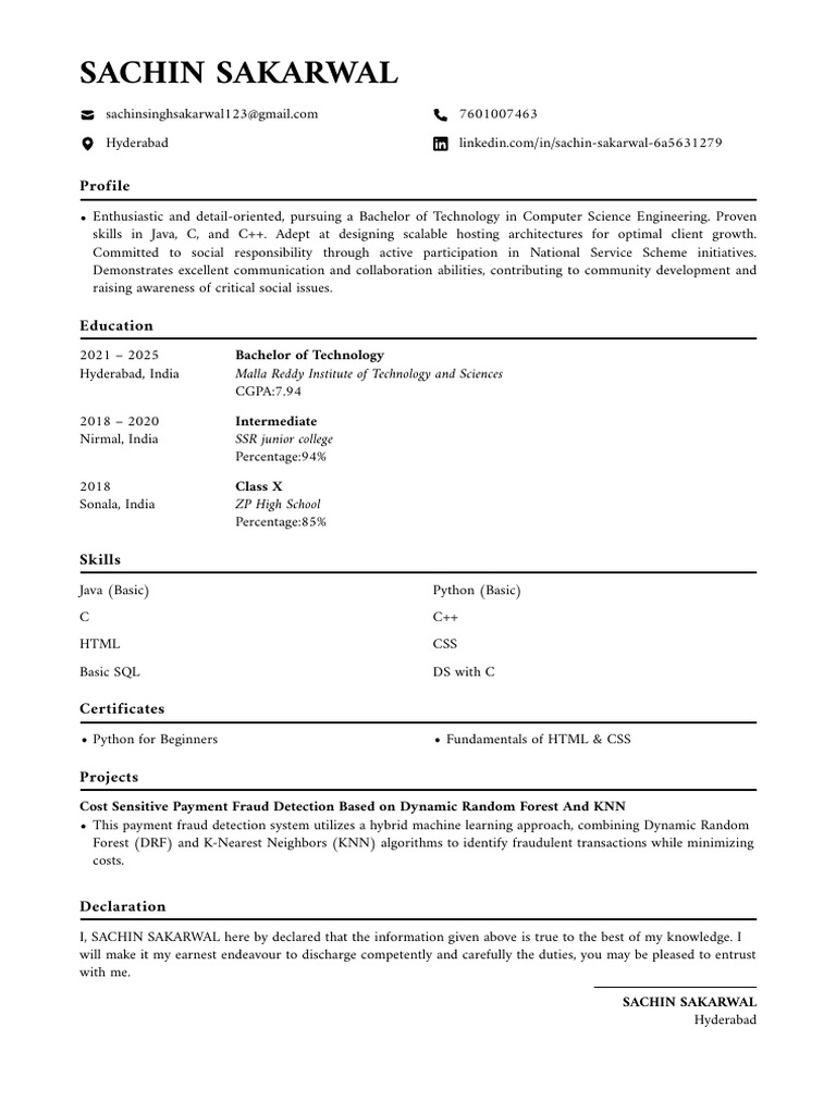 SACHIN-SAKARWALresume | PDF