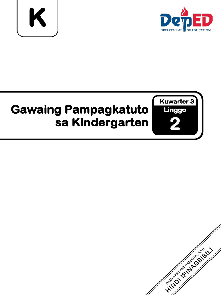 Kindergarten Learning Activity Sheet Q3 Week 2 | PDF