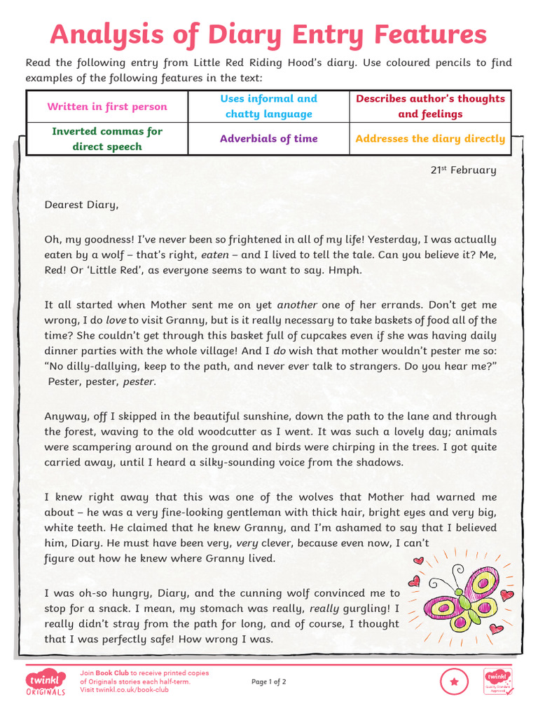 diary-entry_ver_3 | PDF | Little Red Riding Hood