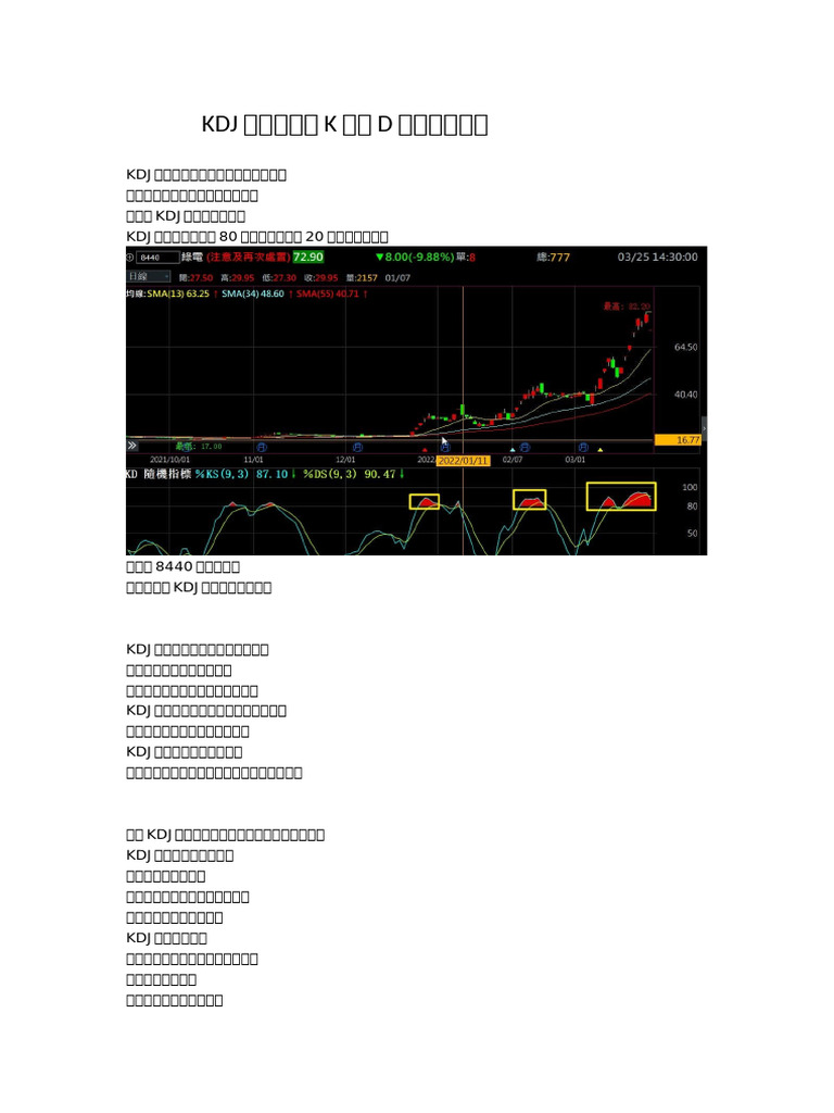 KDJ指標鈍化與K線和D線的斜率問題 | PDF