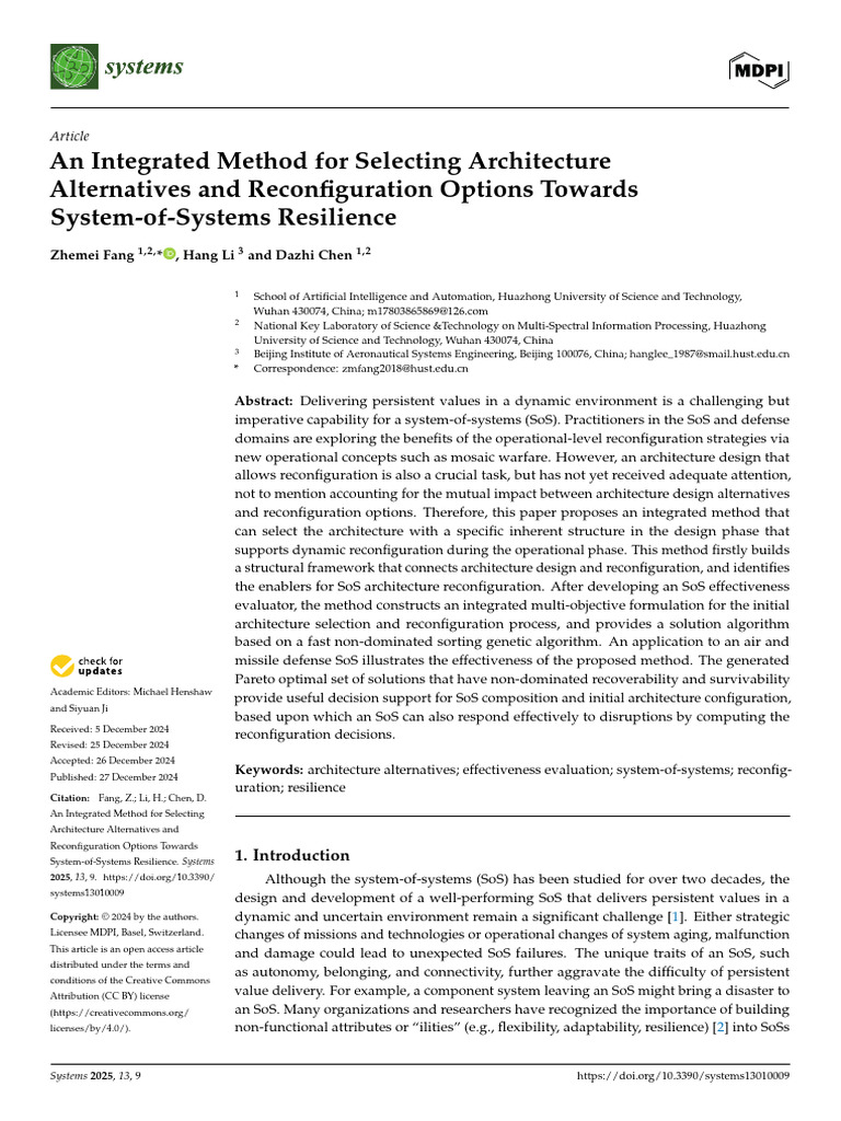 An Integrated Method For Selecting Architecture Alternatives and ...