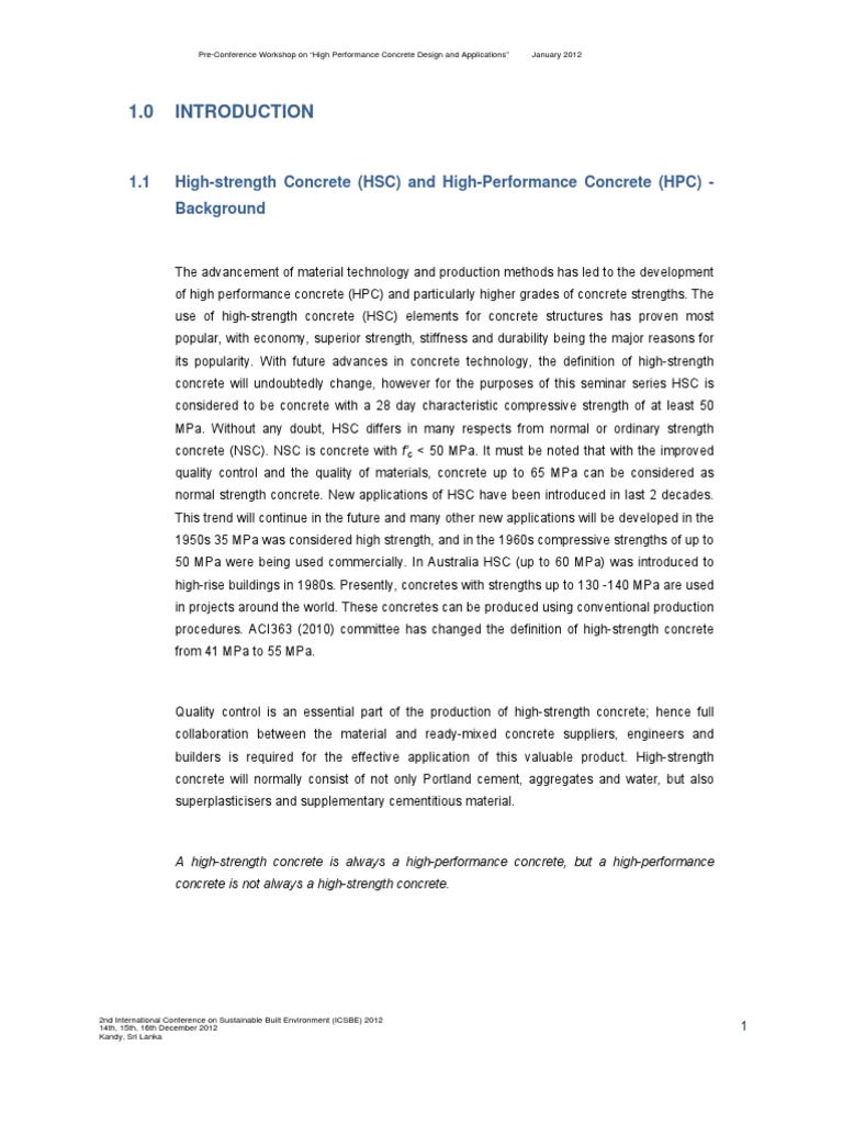 1.1 High-Strength Concrete (HSC) and High-Performance Concrete (HPC ...