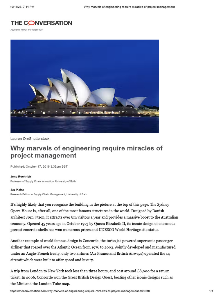 Why Marvels of Engineering Require Miracles of Project Management | PDF