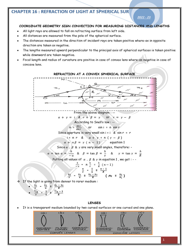 2020-21 L - 16 LENSES | PDF | Optics | Electromagnetic Radiation