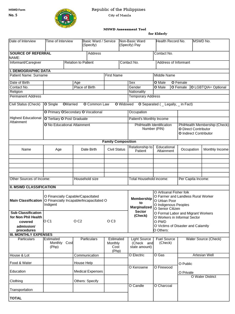 Elderly Assessment Tool Form | PDF | Caregiver | Medical Diagnosis