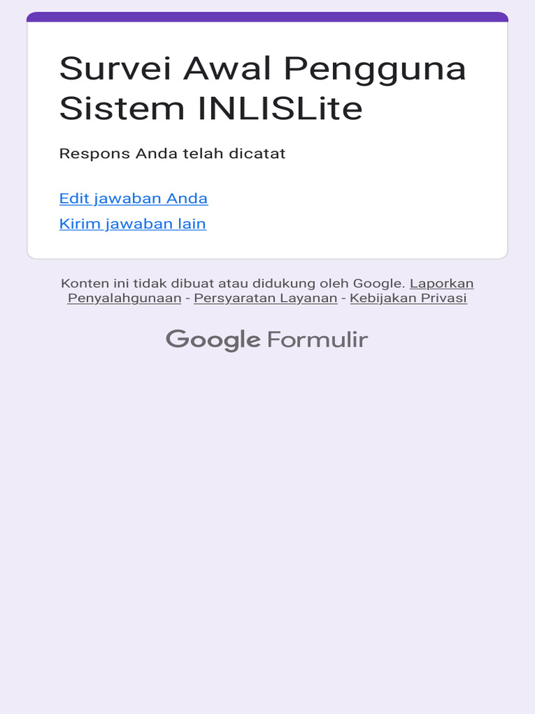 Survei Awal Pengguna Sistem INLISLite | PDF