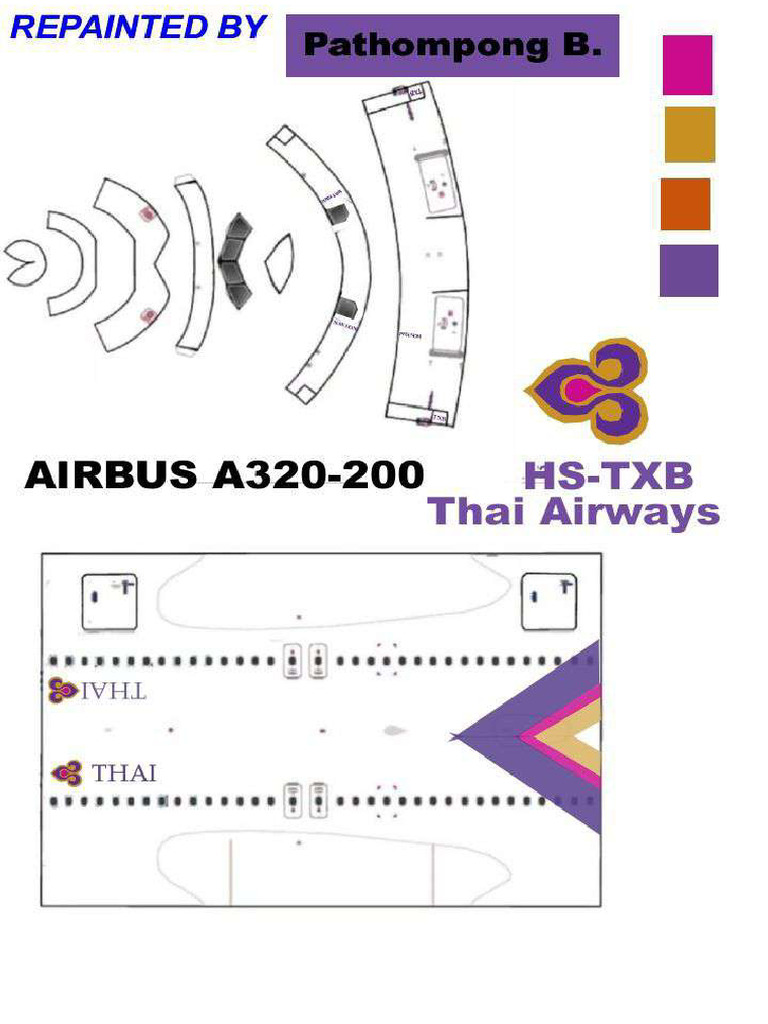 A320-200 HS-TXB papercraft | PDF