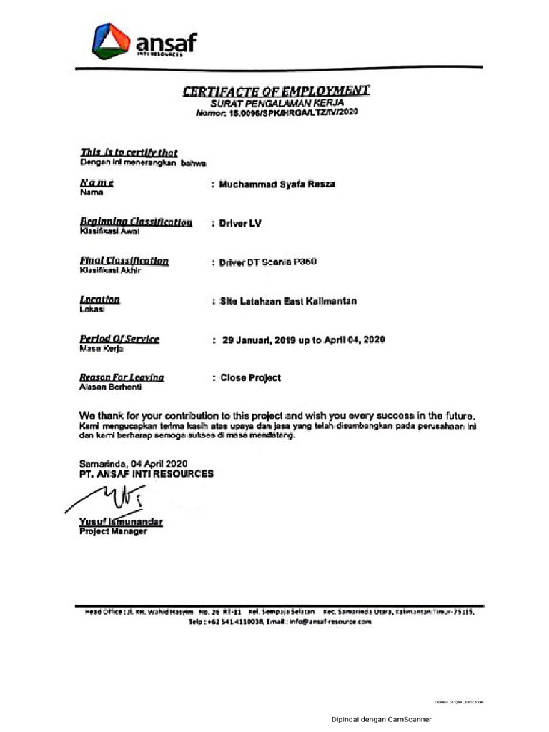 Sertifikat Ansaf | PDF