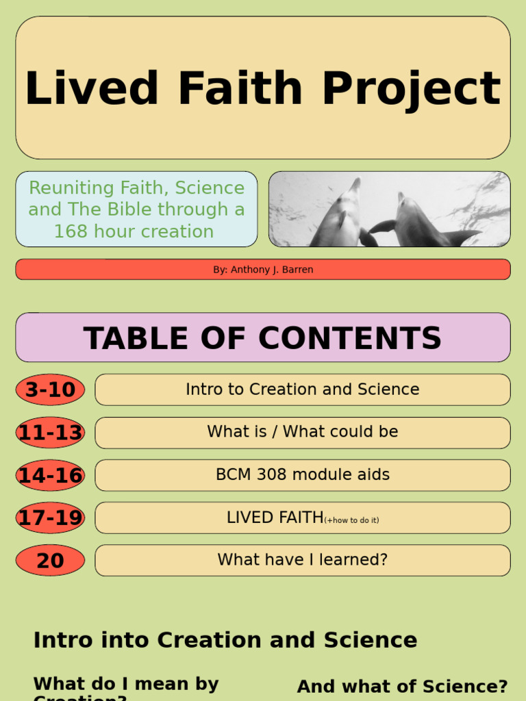 Lived Faith Project | PDF | Creationism | Religious Belief And Doctrine
