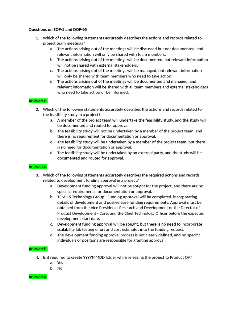 SOP-5 & DOP-65 MCQs | PDF | Computing