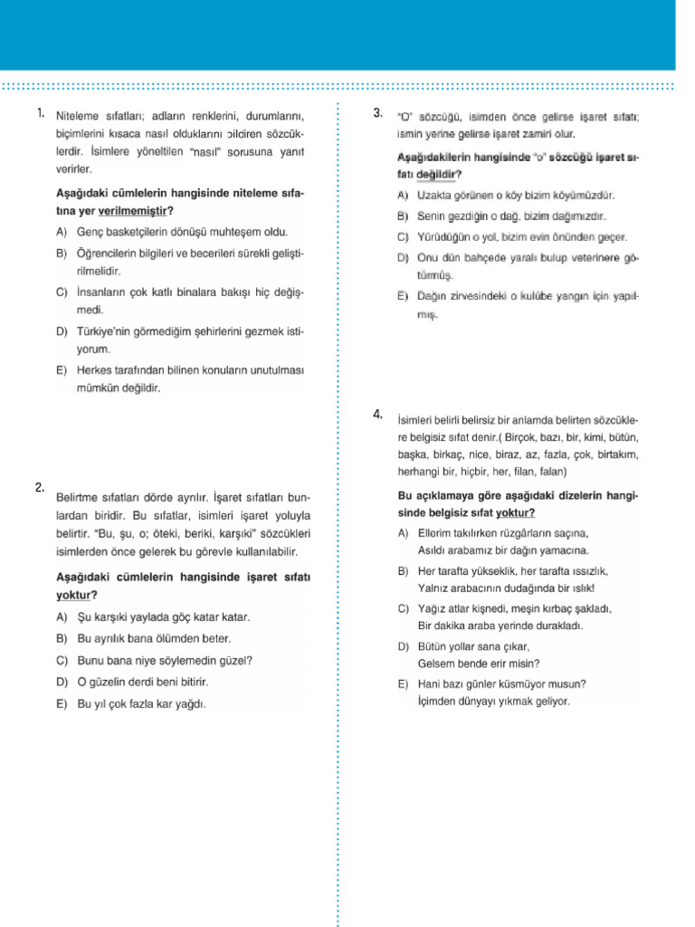 Sifat Tamlamalari 100 Soru | PDF