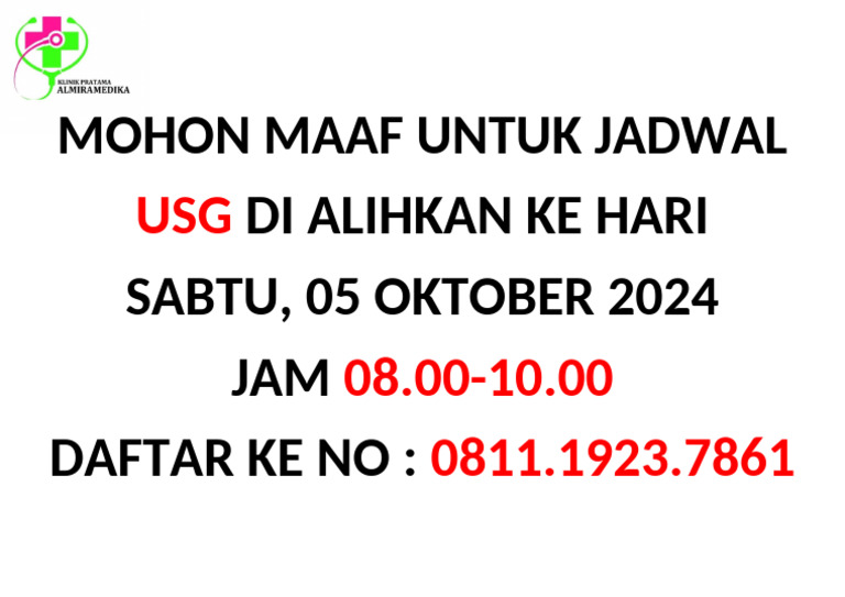 Mohon Maaf Untuk Jadwal | PDF