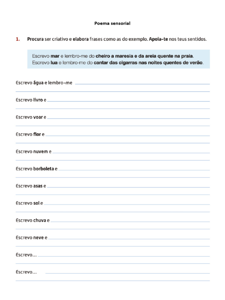 Poema Sensorial | PDF