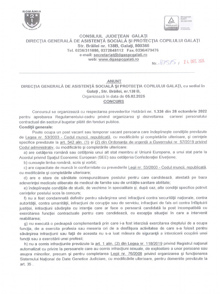 anunt concurs | PDF