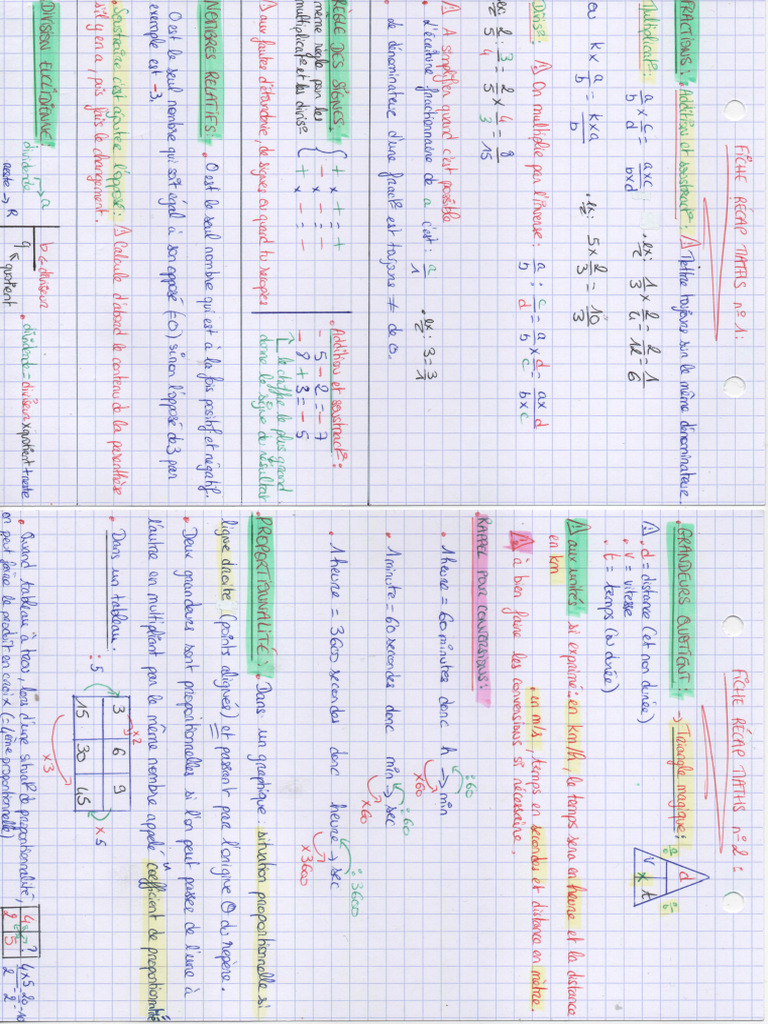 Fiches Récap Maths DNB | PDF