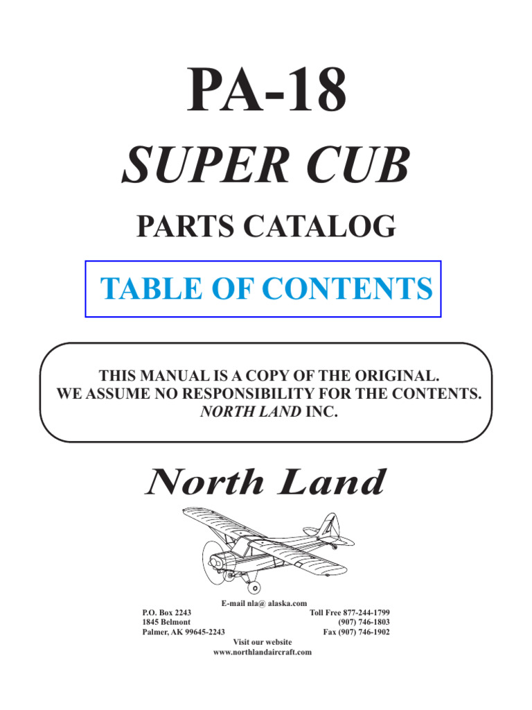 Pa-18 Super Cub Parts Catalog | PDF