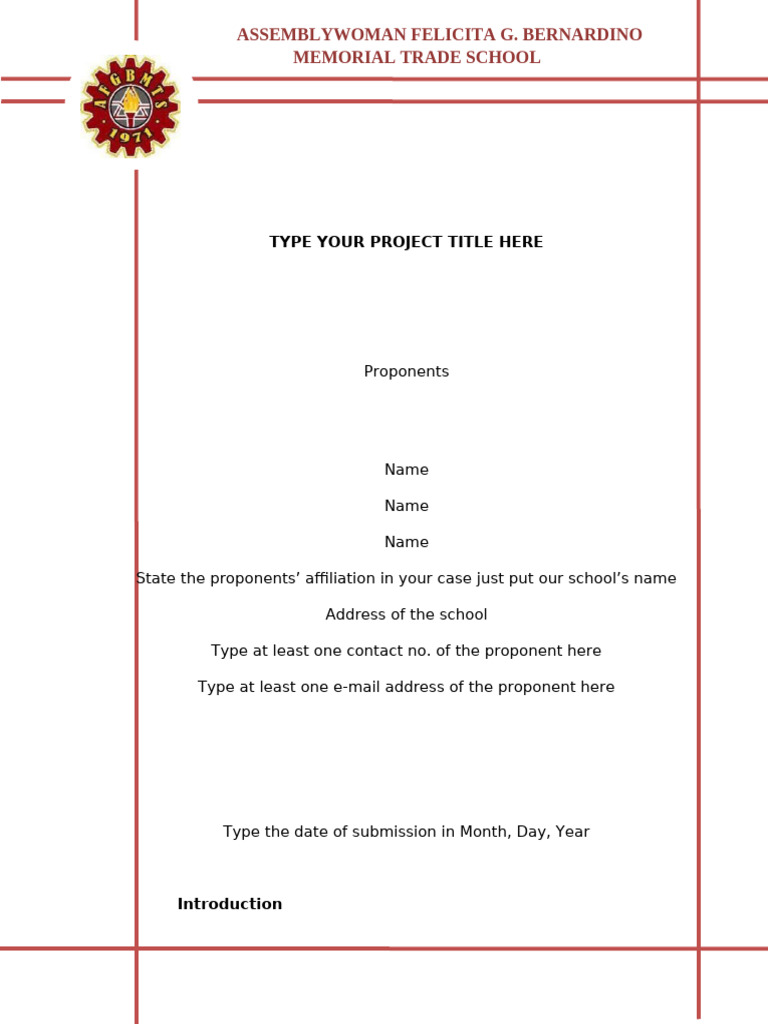 Guidelines and Template in Writing Project Proposal | PDF | Cognition | Cognitive Science