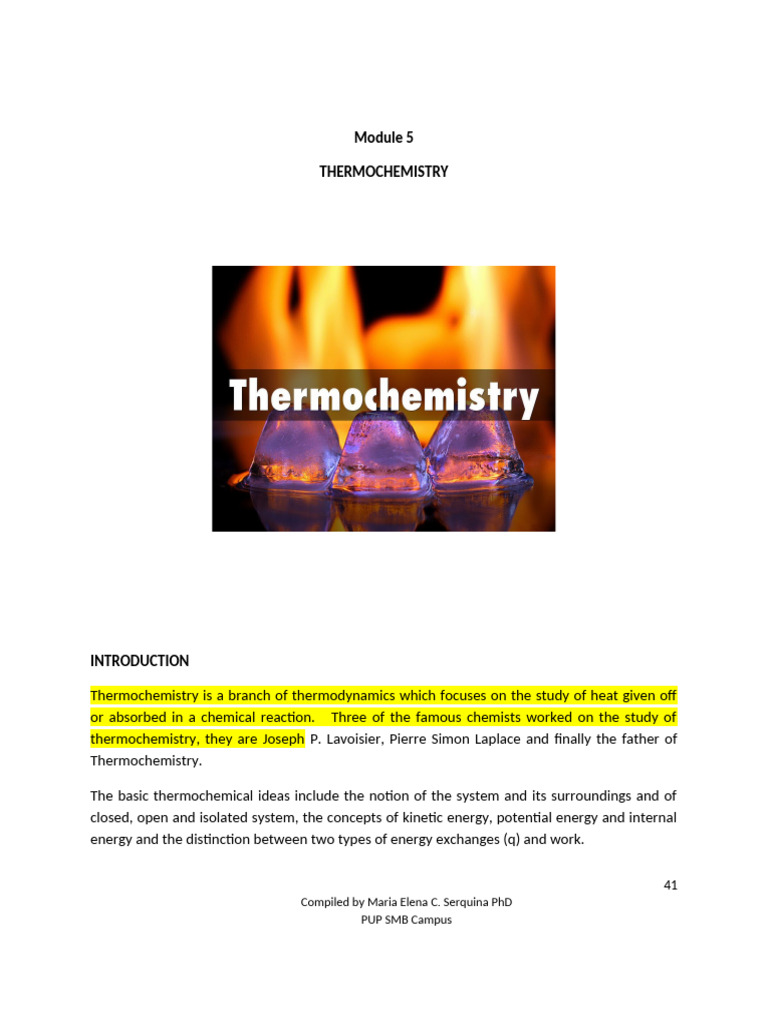 Module 5 Thermochemistry | PDF | Heat | Heat Transfer