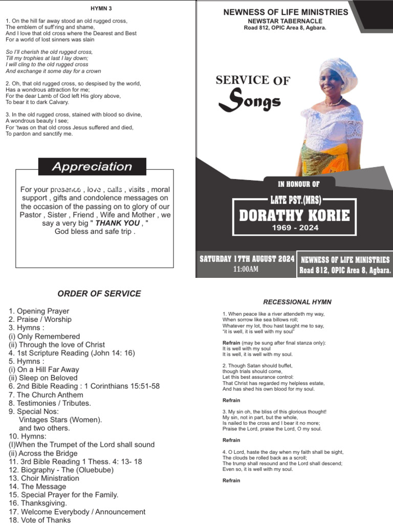 Service of Songs | PDF | Christian Belief And Doctrine | Religious ...