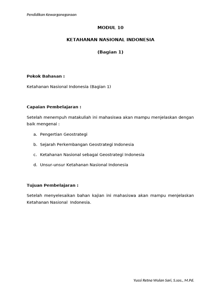 Modul 10 BAB IX (Bag 1) Geostrategi Ind | PDF