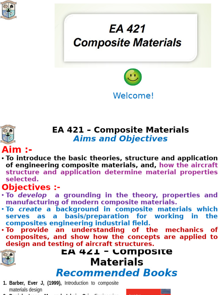 2025-Course Outline-Ea421 | PDF | Composite Material | Materials