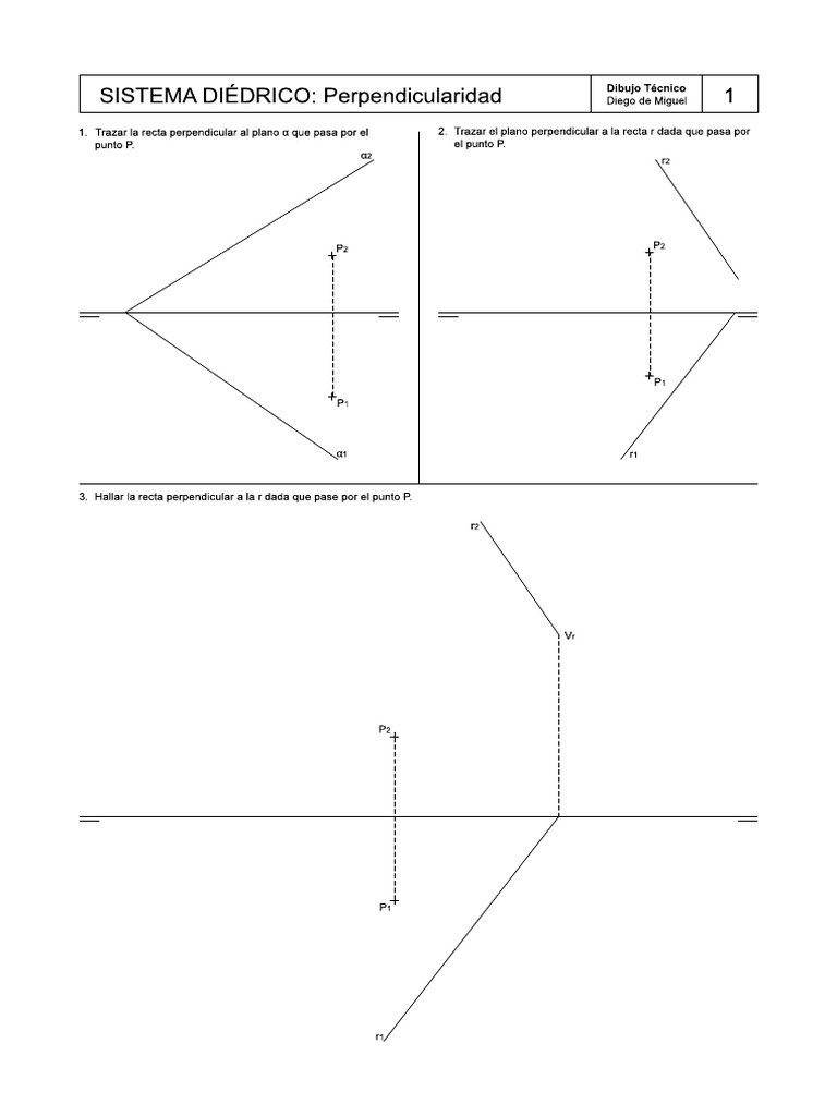 diedrico-perpendicularidad (1) | PDF